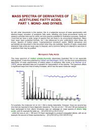 mass spectra of epoxy, furanoid and alkoxy fatty acids - Lipid Library