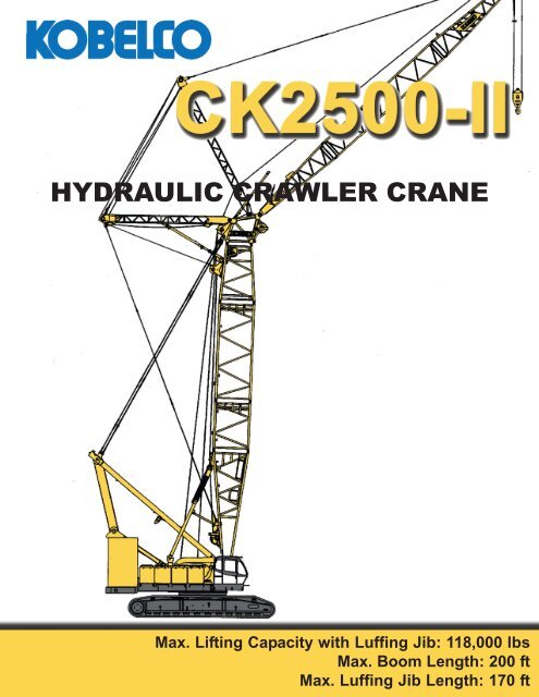 Kobelco Ck2500 Crawler Crane