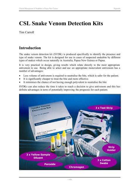 Appendix CSL snake venom detection kit.pdf - Kingsnake.com