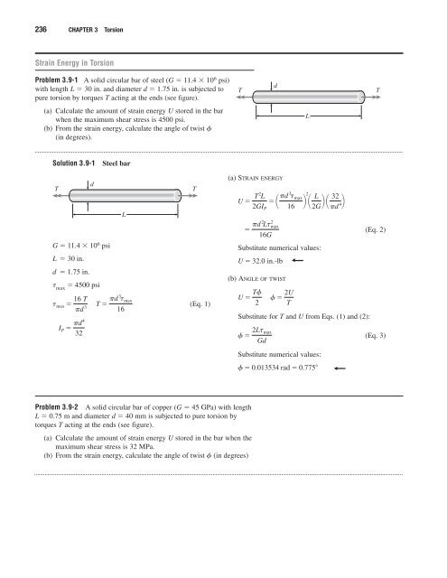 Strain Energy in Torsion 236