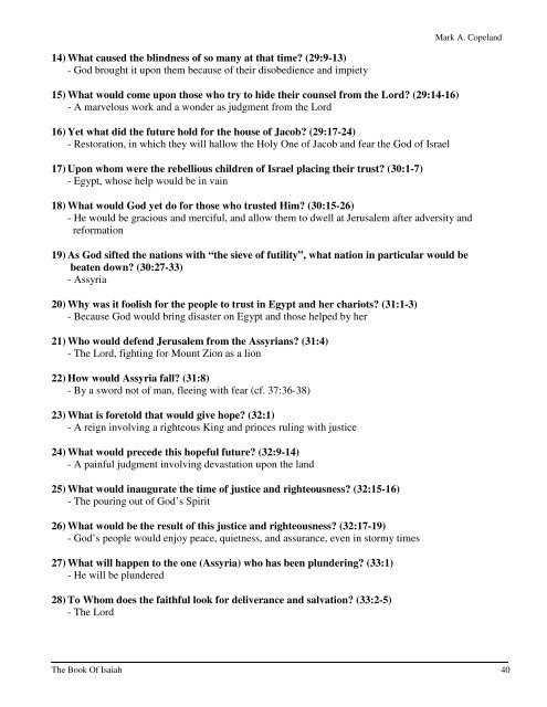 14) What caused the blind