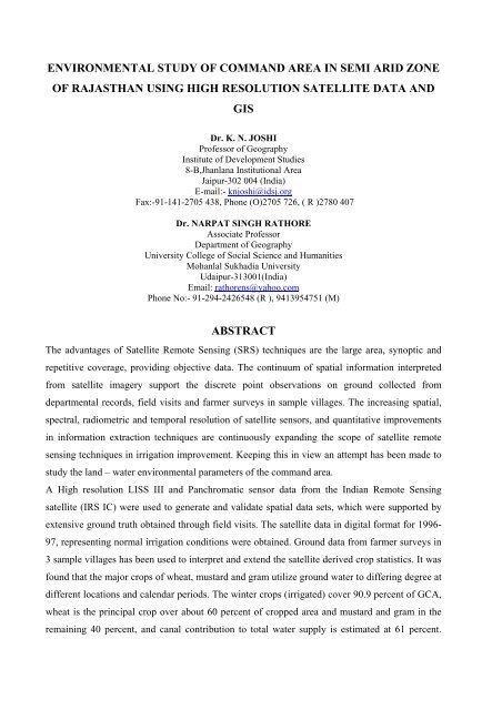 TS 34.7 - Asian Association on Remote Sensing (AARS)