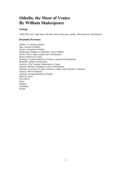 Othello Script 122902 - The Rude Mechanicals