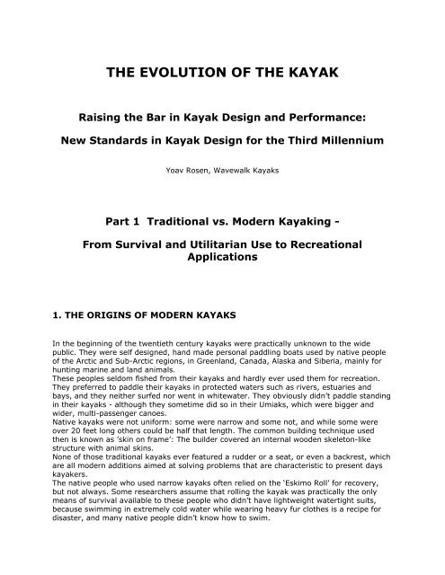 The Evolution of the Kayak (pdf) - Wavewalk Fishing Kayaks