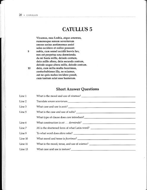 CATULLUS 5