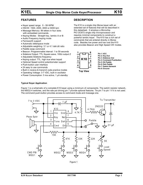 K10 Keyer User Manual - K1EL.com