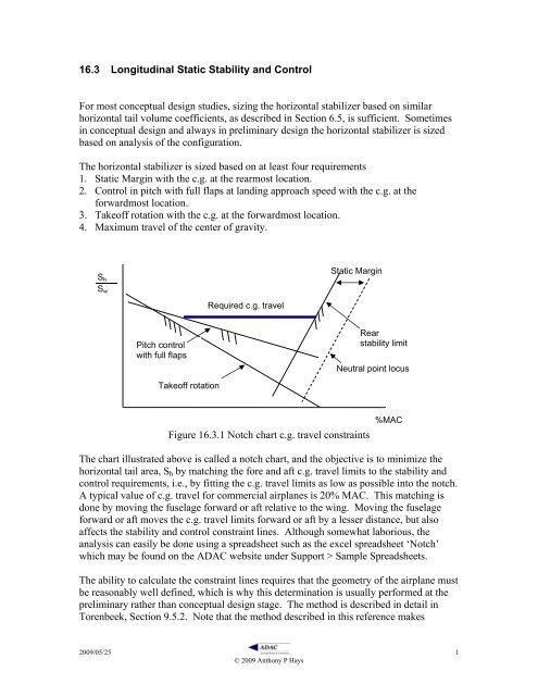 16.3 Longitudinal Static Stability and Control - Aircraft Design ...
