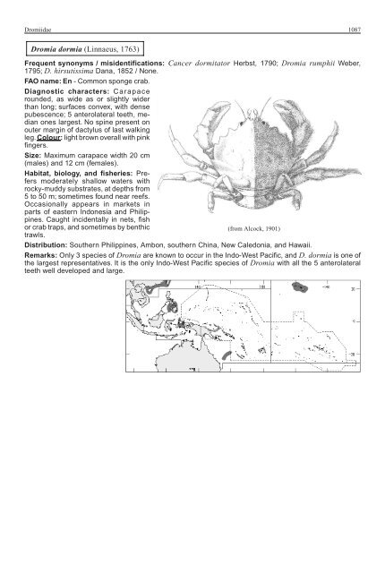 1086 Crabs Key to species