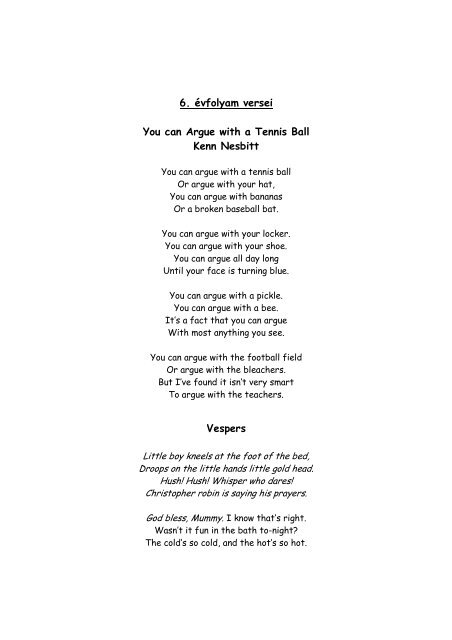 Tennis Poems Quotes