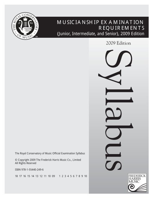 Musicianship Examination Requirements - RCM Examinations - The ...