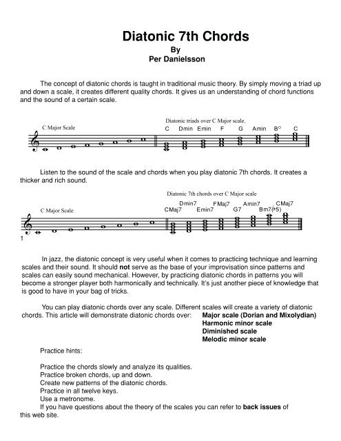 Diatonic 7th Chords - WenatcheeMusic.com