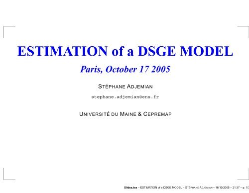 Estimation Of A Dsge Model Dynare