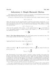 Lab 6 Simple Harmonic Motion - Physics