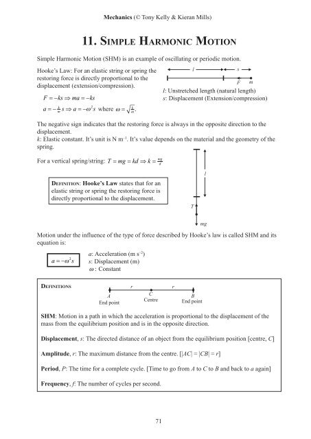 11. SIMPLE HARMONIC MOTION - Student Xpress