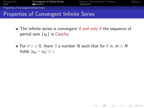 Introduction Convergence