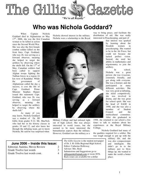 Who was Nichola Goddard?