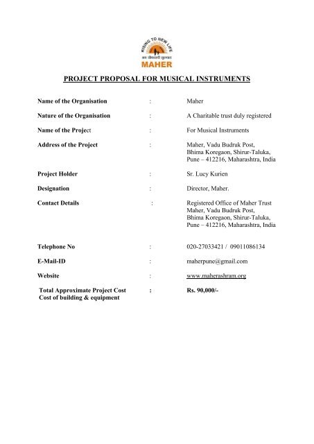 PROJECT PROPOSAL FOR MUSICAL INSTRUMENTS - iPage