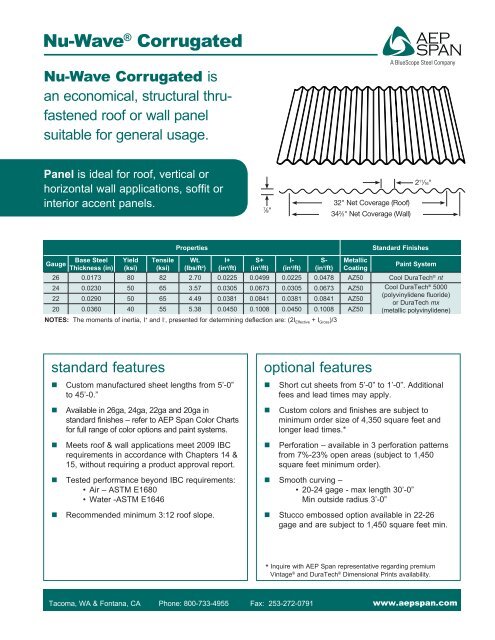 Nu-Wave® Corrugated - AEP Span
