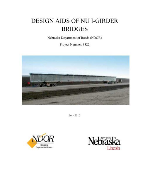 DESIGN AIDS OF NU I-GIRDER BRIDGES - Nebraska Department ...