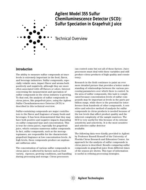 Agilent Model 355 Sulfur Chemiluminescence Detector (SCD ...