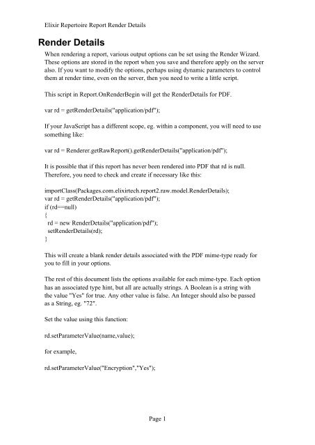 Render Details - Elixir Report