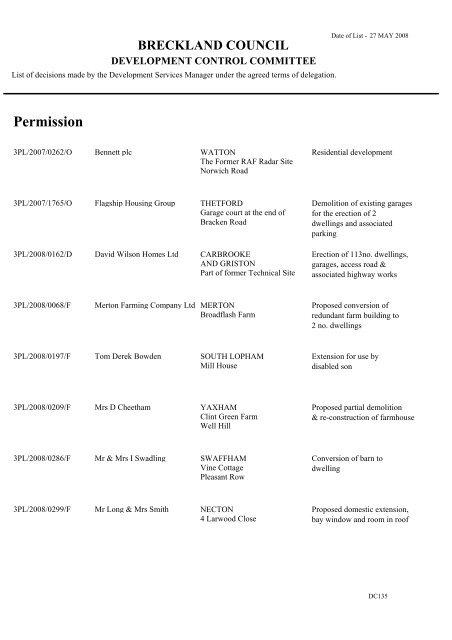 Permission - Breckland Council