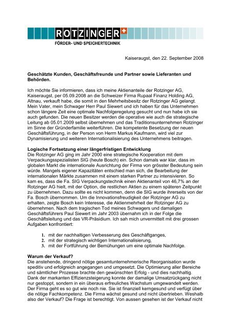 Brief OR DE - Rotzinger AG
