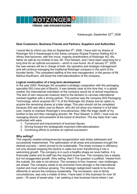 Brief OR EN - Rotzinger AG