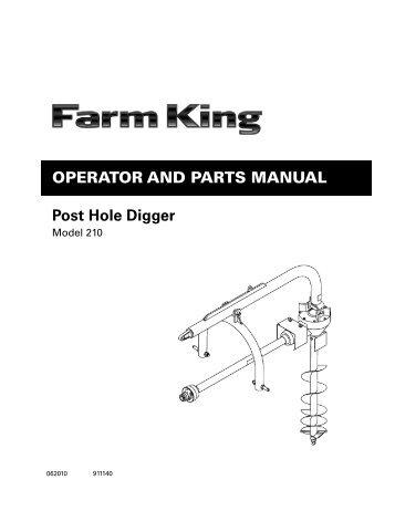 The following parts pages are for Danuser Model F8 Diggers Serial ...