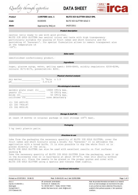 data sheet - HB Ingredients.