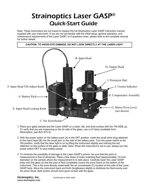 Laser GASP Quick-Start (English).pdf - Strainoptics