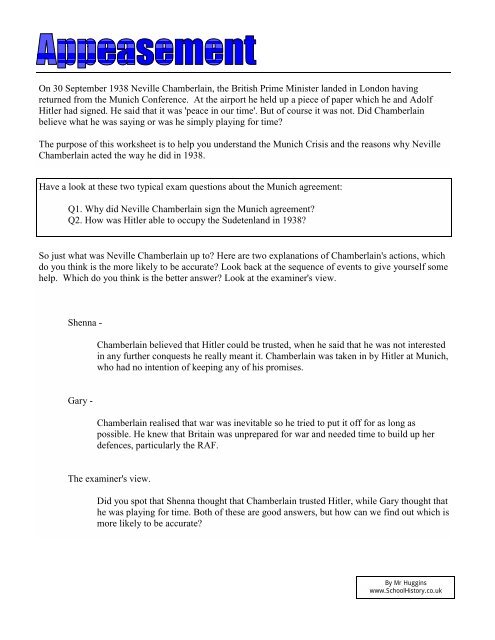 Appeasement 88kb - School History