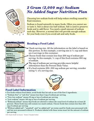2 Gram Salt Diet - coasttoday