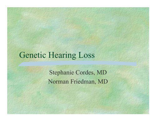 Genetic Hearing Loss