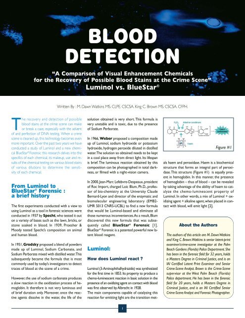 BLOOD DETECTION - BLUESTAR Forensic