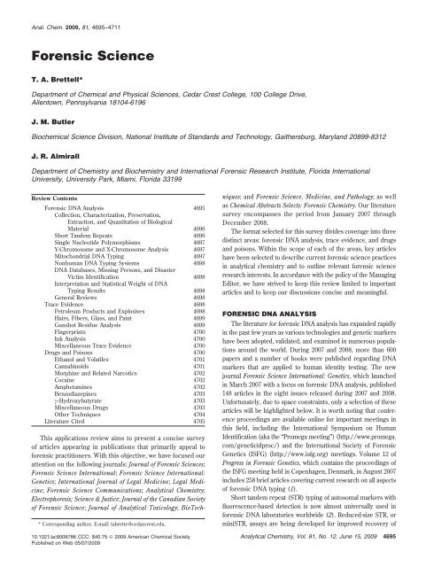 Forensic Science - National Institute of Standards and Technology