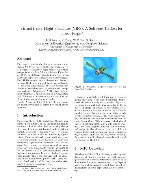 Virtual Insect Flight Simulator (VIFS): A Software Testbed for ... - dEI