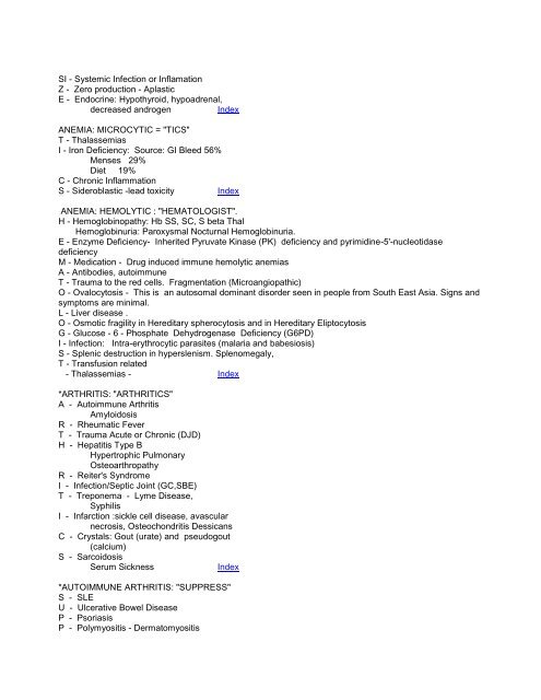 SI - Systemic Infection o