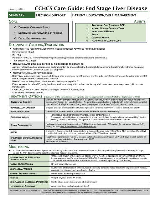 CCHCS Care Guide: End Stage Liver Disease - California ...