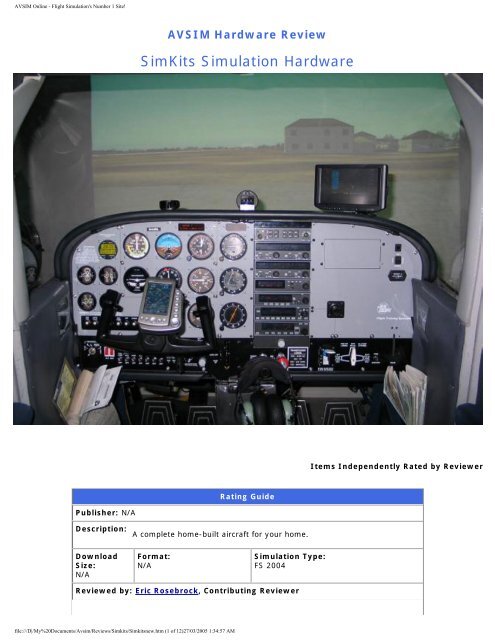 Simkits Simulation Hardware - Avsim