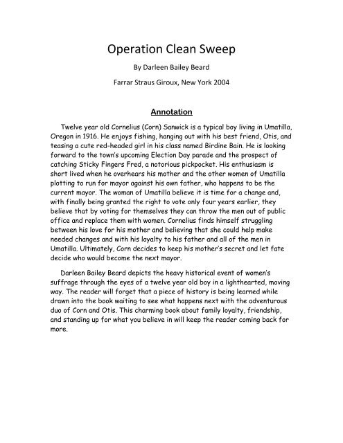 Operation Clean Sweep - Leslie Preddy