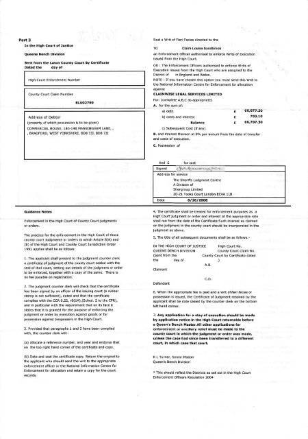 Part 3 In the High Court