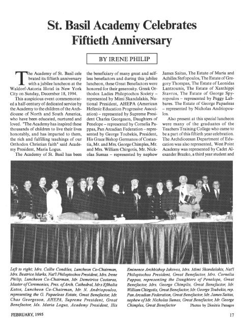 St. Basil Academy Celebrates Fiftieth Anniversary