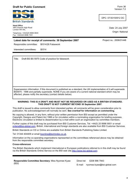 Draft for Public Comment - Alwyn Richards Temporary Works Design