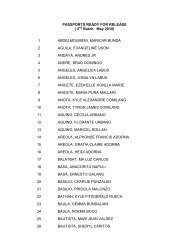 PASSPORTS READY FOR RELEASE - Philippine Embassy in Paris