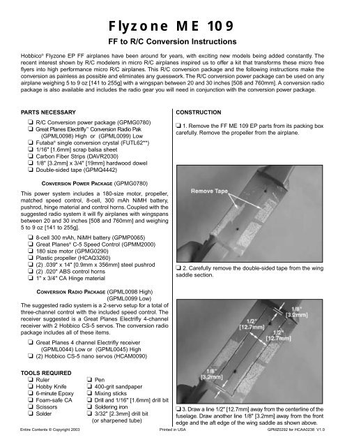 Flyzone ME 109 - Hobbico