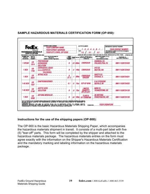 SAMPLE HAZARDOUS MATERIAL