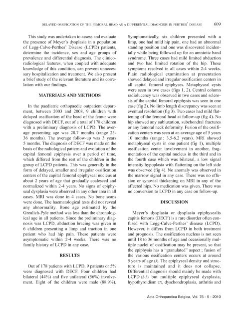 DElAyED OSSIfICAtION Of t