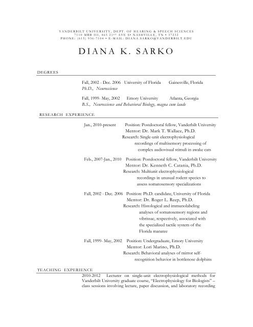 Resume Wizard - Vanderbilt Kennedy Center - Vanderbilt University