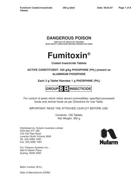 Fumitoxin Label - Nufarm
